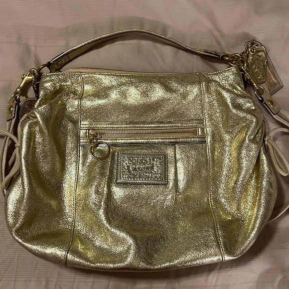 Coach | Bags | Vintage Coach Poppy Metallic Gold Crossbody | Poshmark